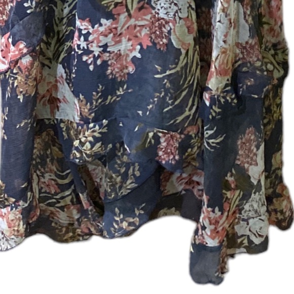 ASOS | Dresses | Asos Design Pleated Layered Midi Dress In Navy Floral ...